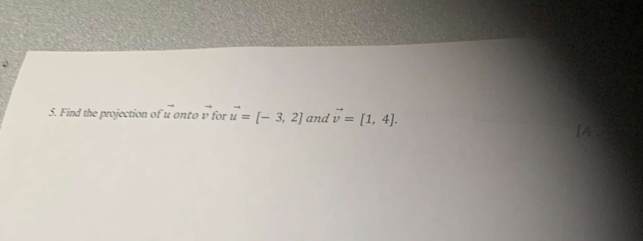 Solved Find the projection of vec(u) ﻿onto vec(v) ﻿for | Chegg.com