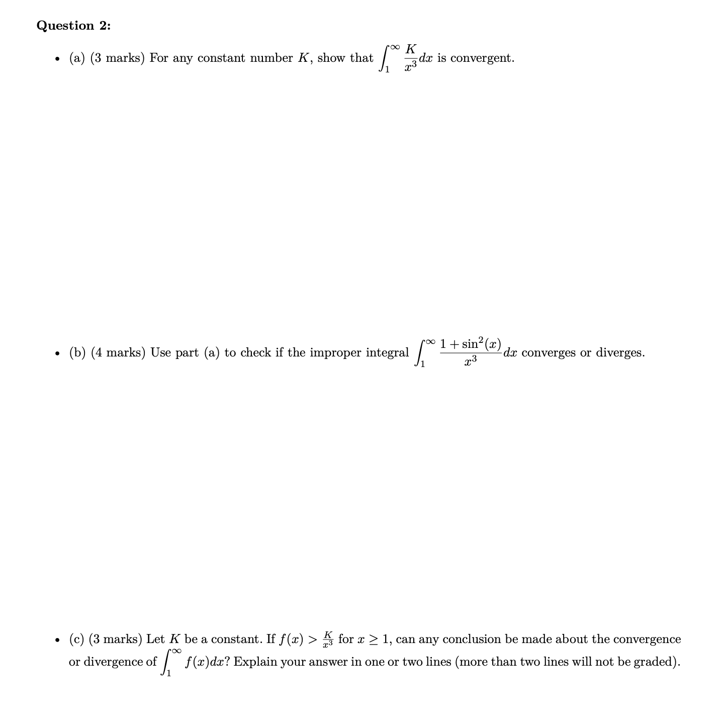 Solved Question 2:(a) (3 marks) For any constant number K, | Chegg.com Solved Question 2:(a) (3 marks) For any constant number K, | Chegg.com