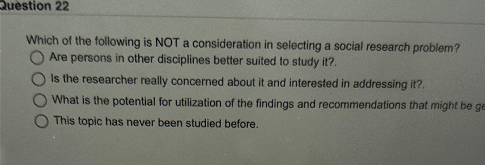 Solved Question 22Which of the following is NOT a | Chegg.com