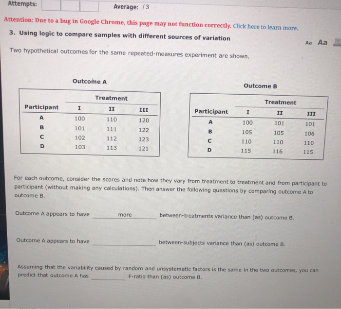 Solved Attempts: Average: /3 Attention: Due to a bug in | Chegg.com