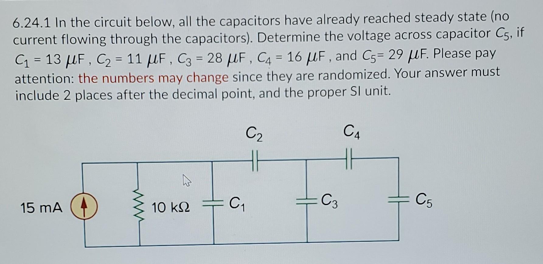 Solved 6.24.1 In the circuit below, all the capacitors have | Chegg.com