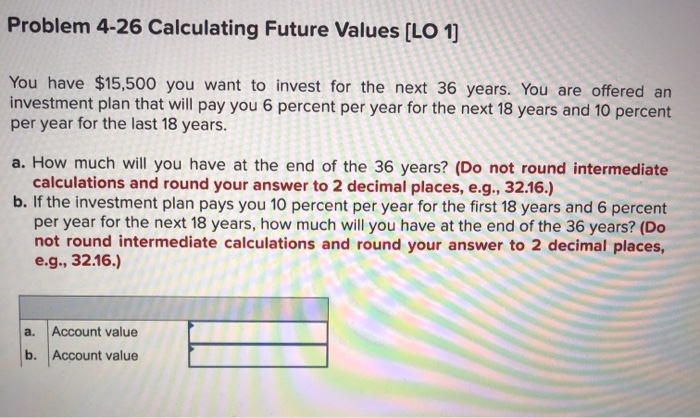 Solved Problem 4-26 Calculating Future Values (LO 1] You | Chegg.com