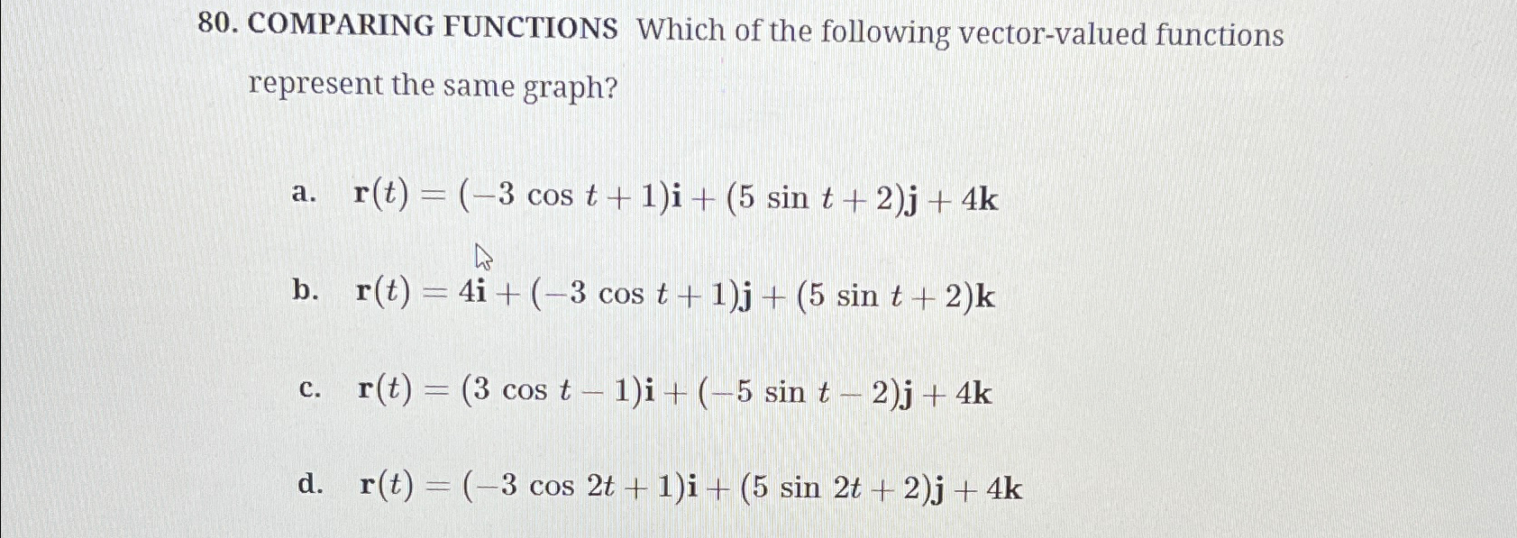 Solved COMPARING FUNCTIONS Which of the following | Chegg.com