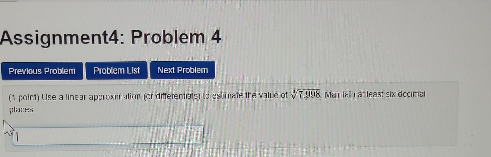 Solved 1 Point Use A Linear Approximation Or