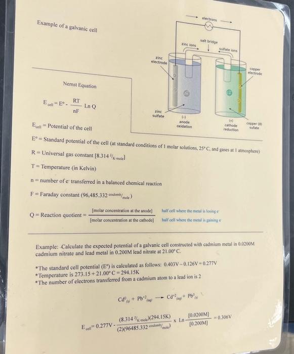 Please find the E cell potential calculated using | Chegg.com