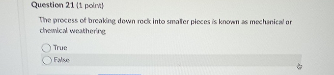 Solved Question 21 (1 ﻿point)The process of breaking down | Chegg.com