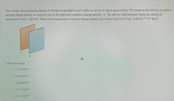 Solved Two infinite, nonconducting sheets of charge are | Chegg.com