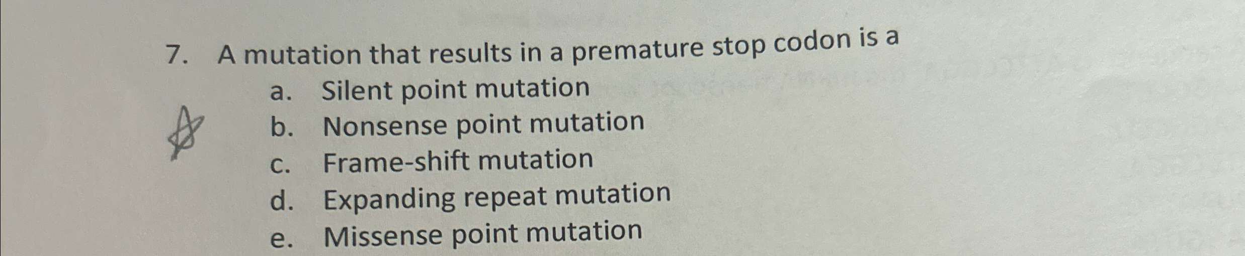 Solved A mutation that results in a premature stop codon is | Chegg.com