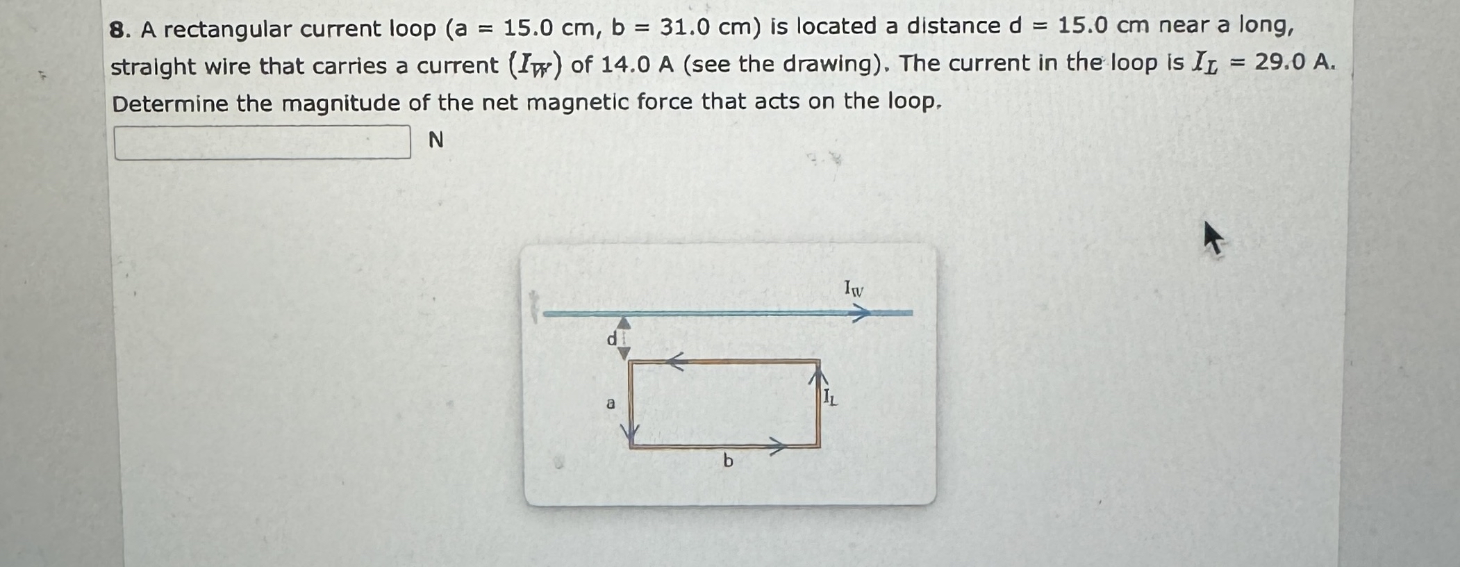 Solved A rectangular current loop ) ﻿is located a distance | Chegg.com