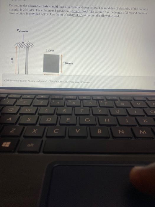 Solved Determine the allowable centric axial load of a | Chegg.com