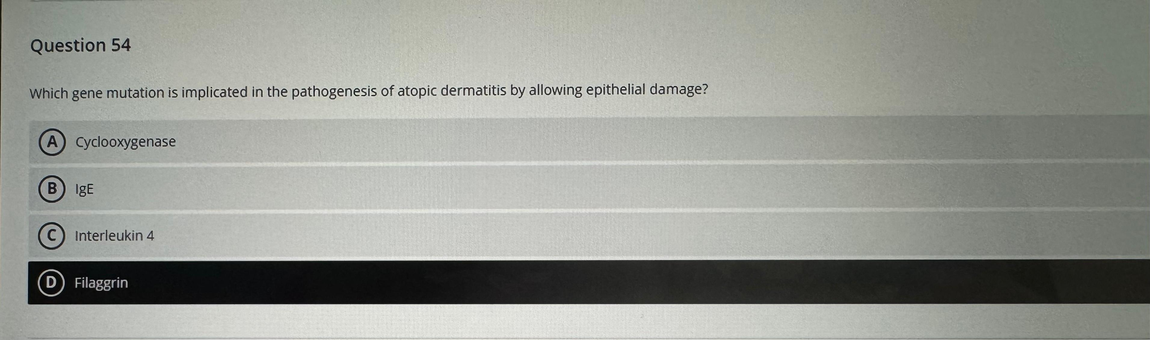 Solved Question 54Which gene mutation is implicated in the | Chegg.com