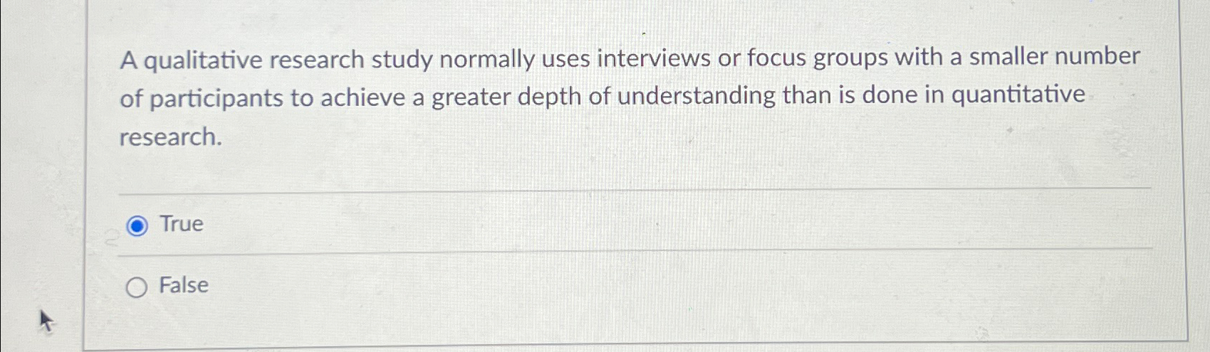 Solved A qualitative research study normally uses interviews | Chegg.com