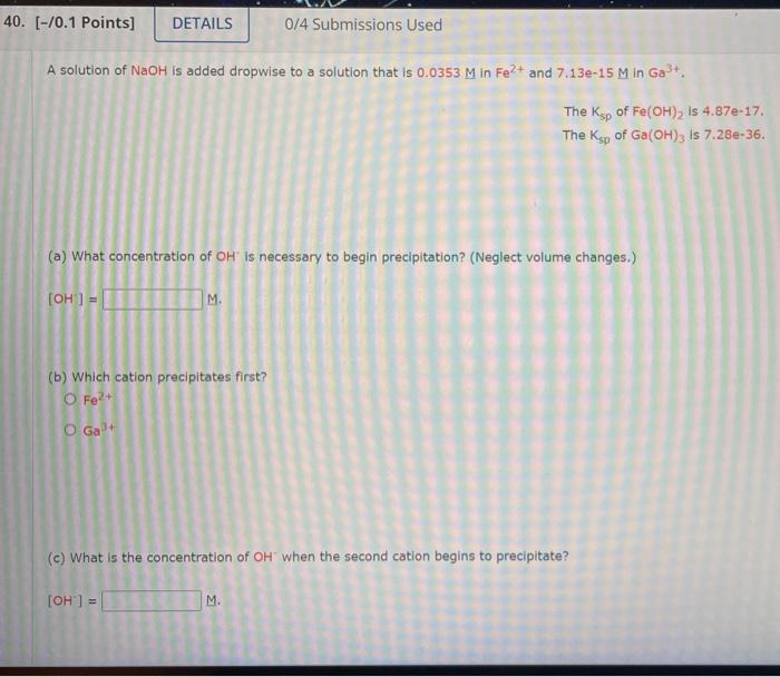Solved A solution of NaOH is added dropwise to a solution | Chegg.com