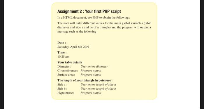 Solved Assignment 2 Your First Php Script In A Html 3379