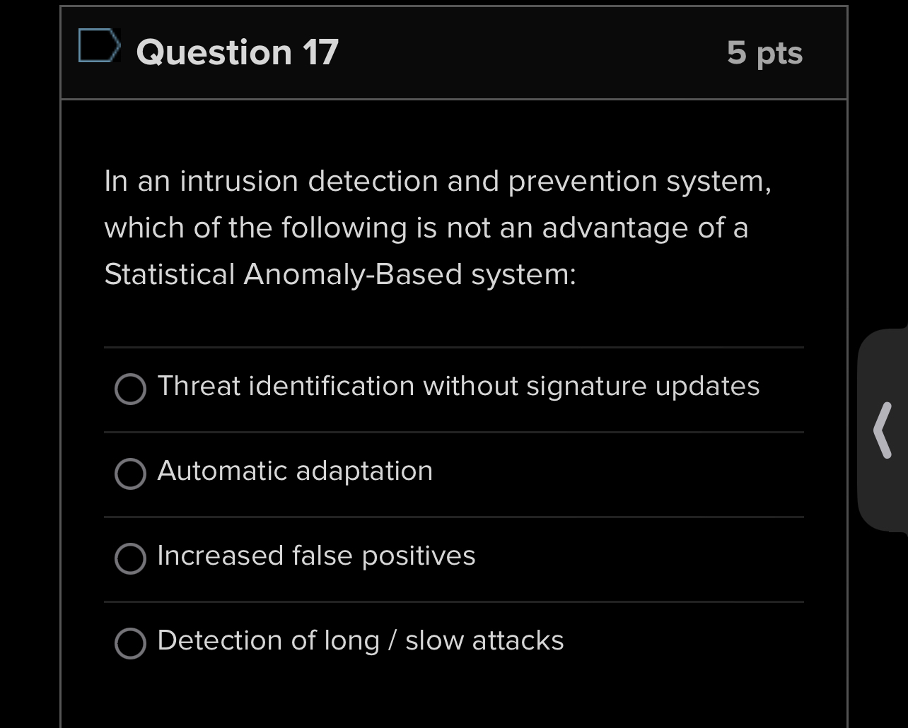 Solved Question 175 ﻿ptsIn an intrusion detection and | Chegg.com