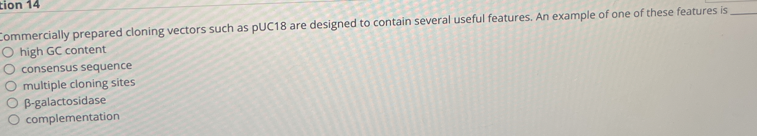 Solved Commercially prepared cloning vectors such as pUC18 | Chegg.com