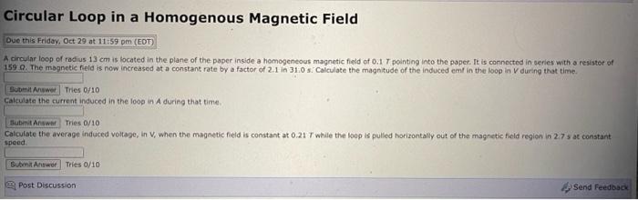 Solved Square Wire Loop in a Uniform Magnetic Field Due this | Chegg.com