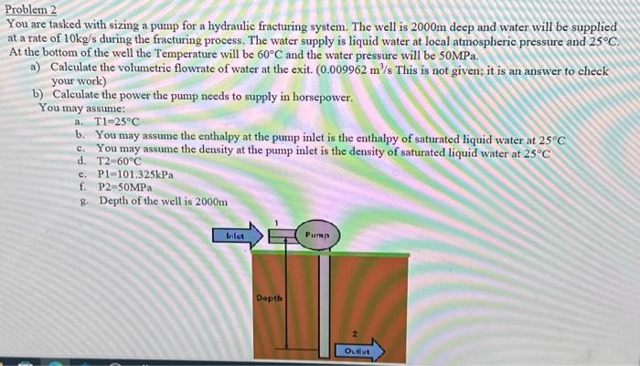 Solved You are tasked with sizing a pump for a hydraulic | Chegg.com