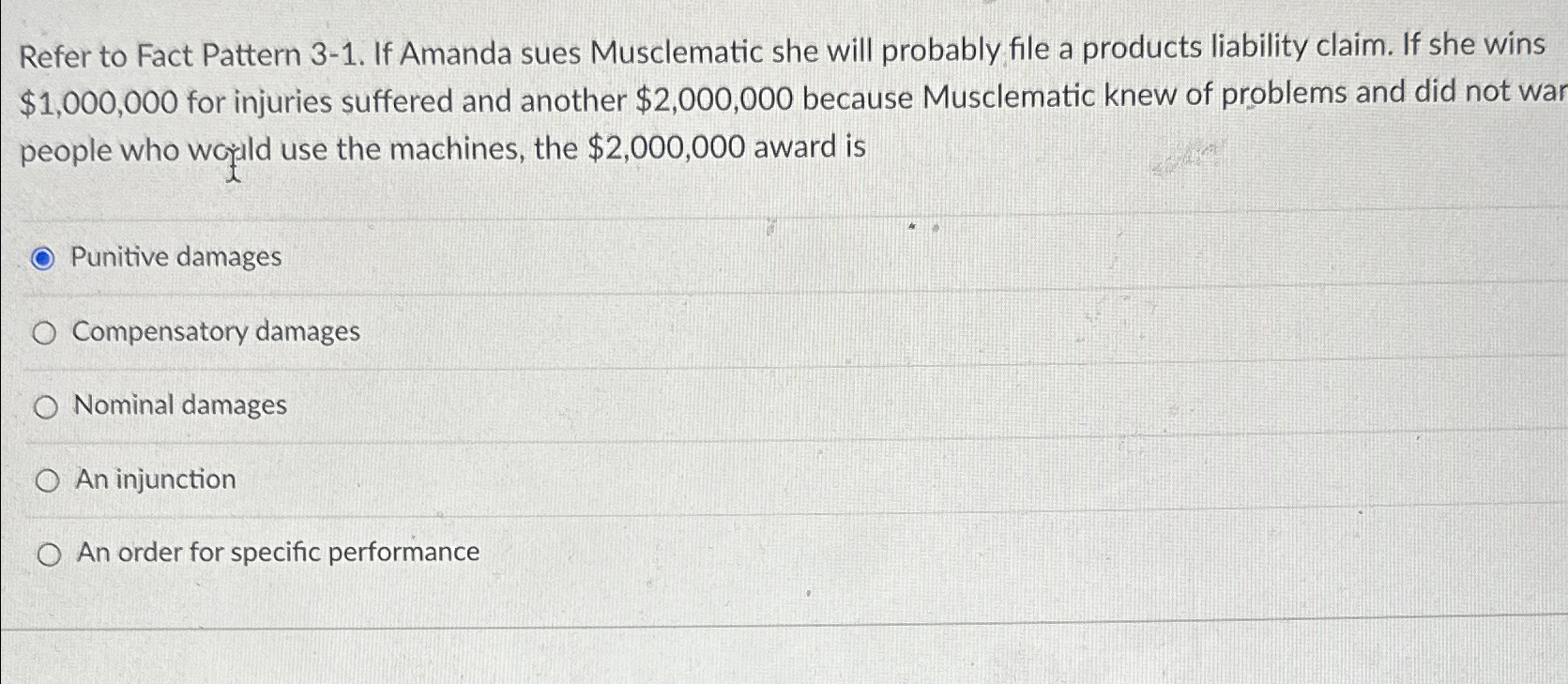 Solved Refer to Fact Pattern 3-1. ﻿If Amanda sues | Chegg.com