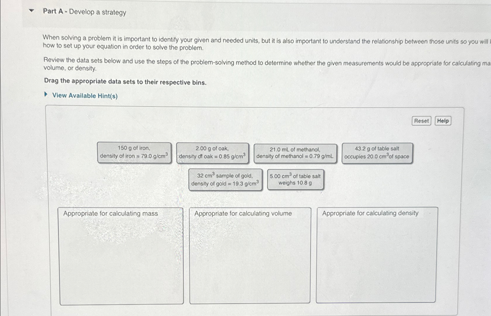 Solved Part A - ﻿Develop a strategyWhen solving a problem it | Chegg.com