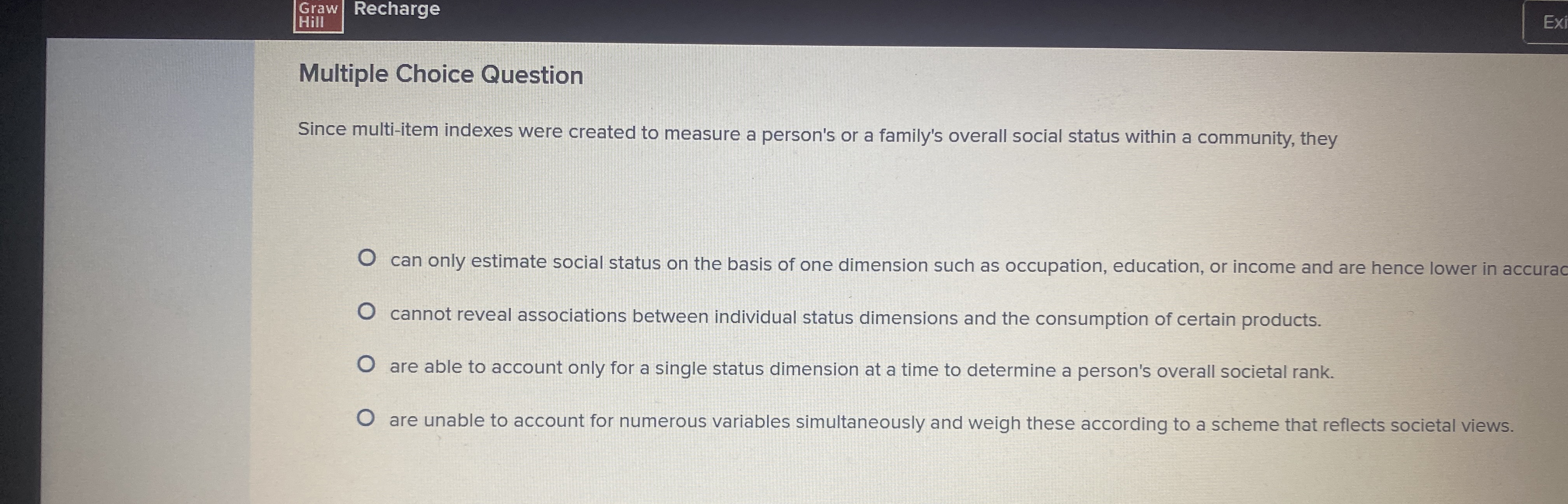 Solved GrawRechargeMultiple Choice QuestionSince multi-item | Chegg.com