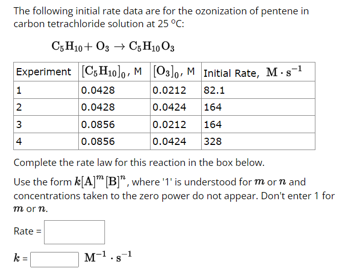 Solved The following initial rate data are for the | Chegg.com