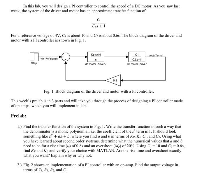 Solved 1.) Find the transfer function of the system in Fig. | Chegg.com