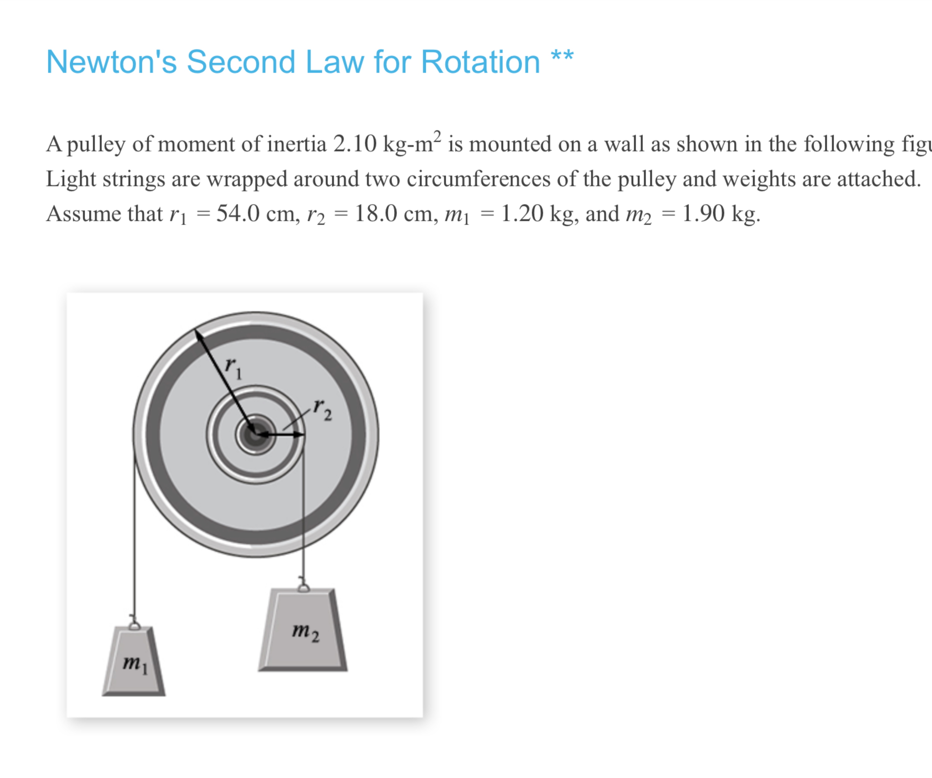 Solved Newton's Second Law for Rotation **Newton's Second | Chegg.com