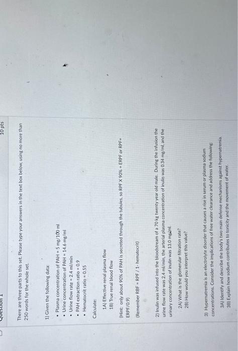 Solved There are three parts to this set. Please type your | Chegg.com