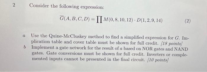 Solved Consider the following expression: | Chegg.com