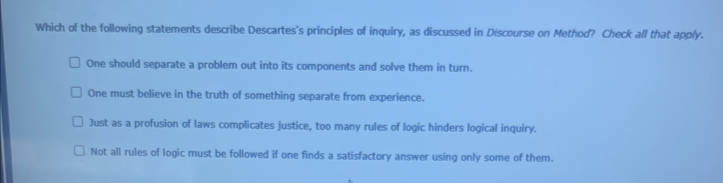 Solved Which of the following statements describe | Chegg.com