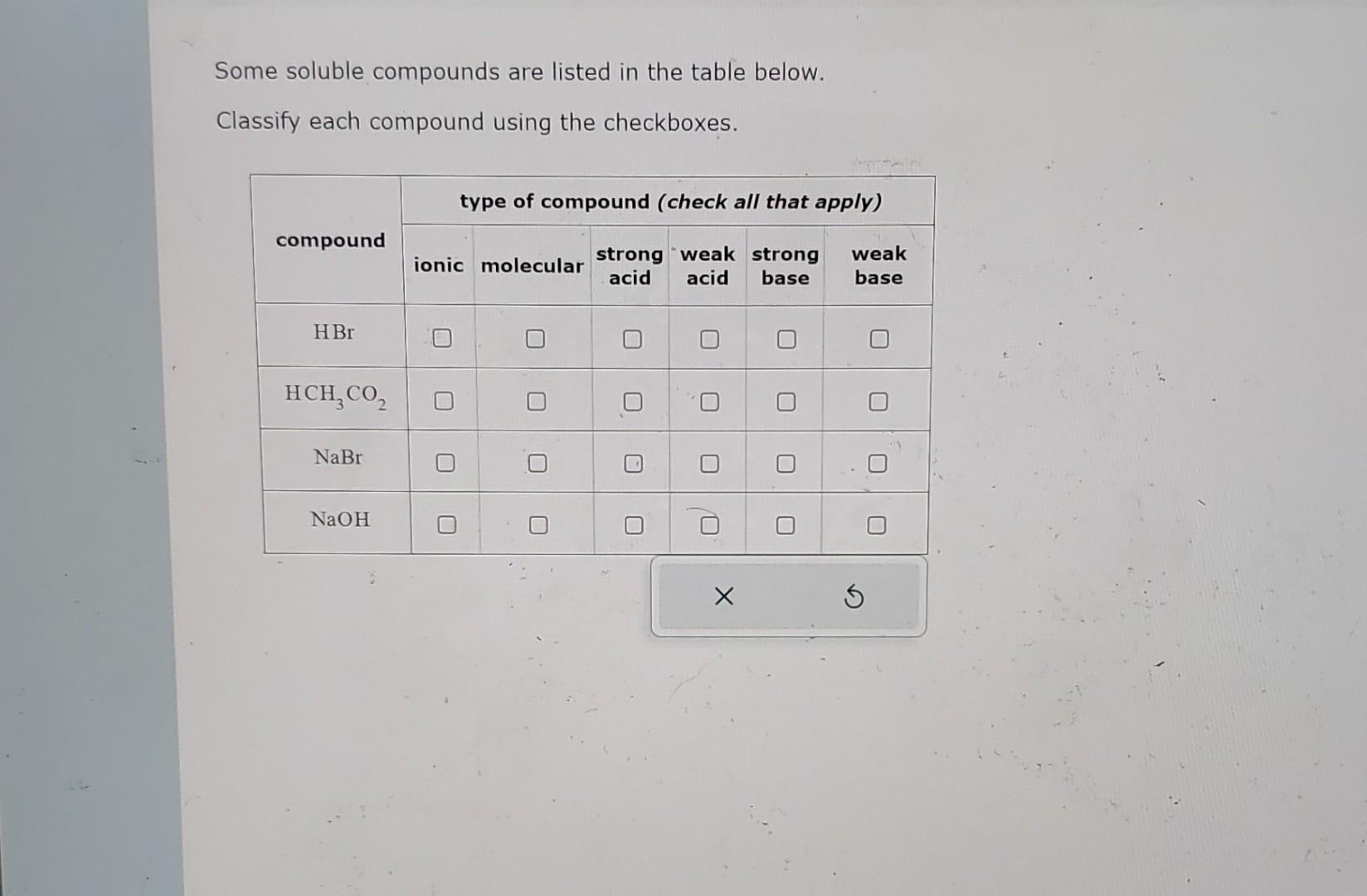 Solved Some soluble compounds are listed in the table below. | Chegg.com