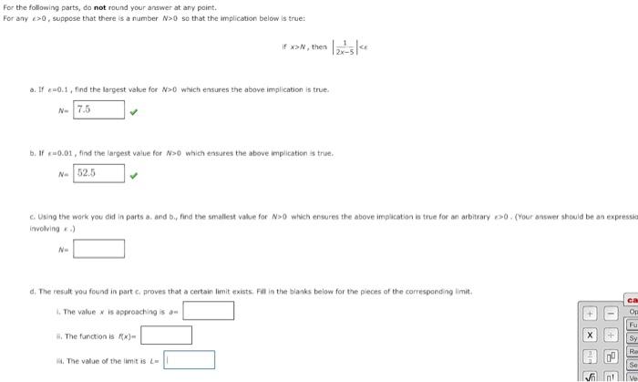 Solved For the following parts, do not round your anawer at | Chegg.com