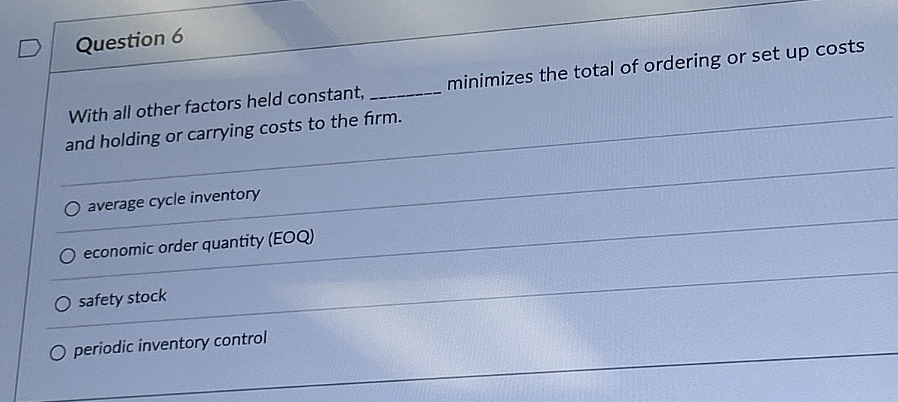 Solved Question 6With all other factors held constant, | Chegg.com