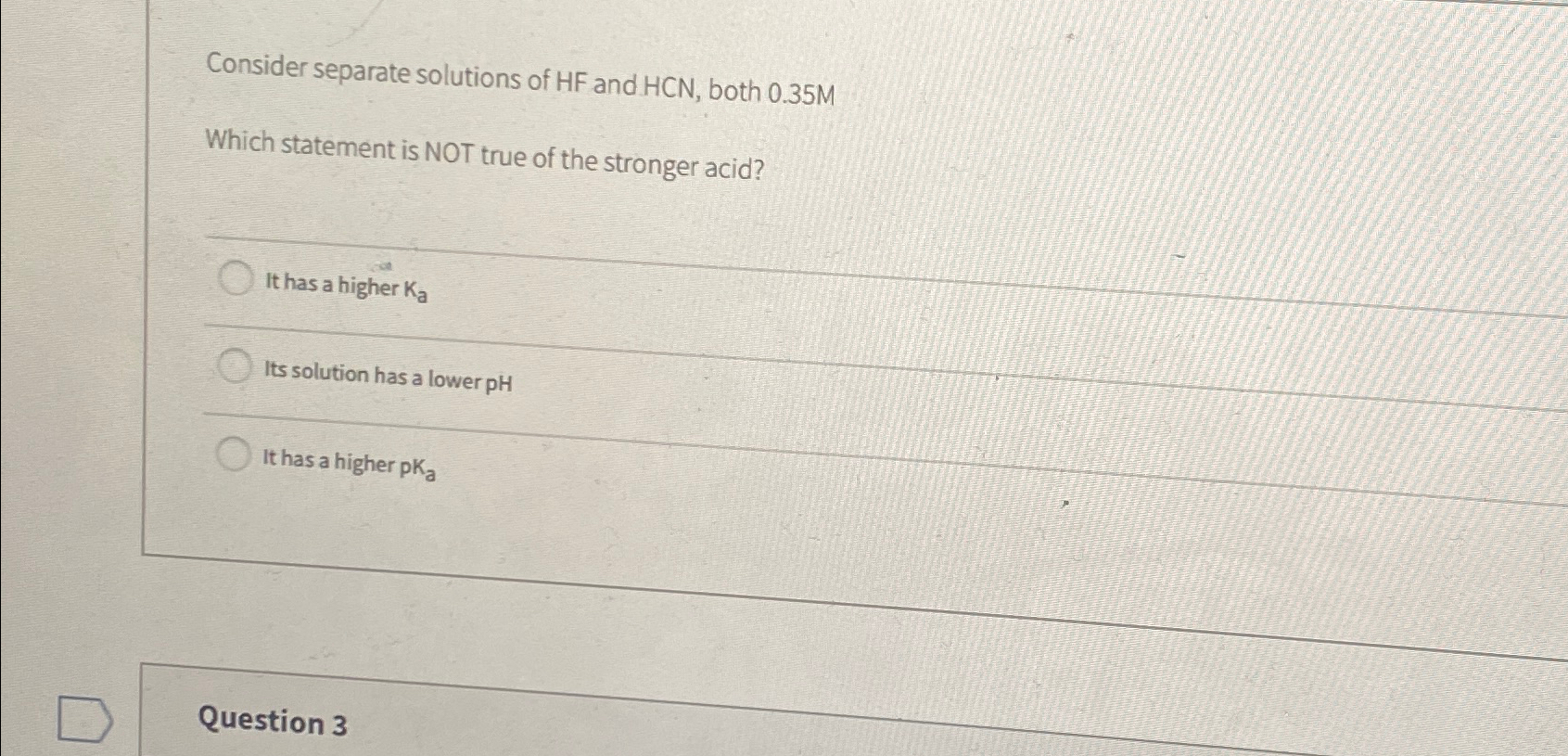Solved Consider separate solutions of HF ﻿and HCN, ﻿both | Chegg.com