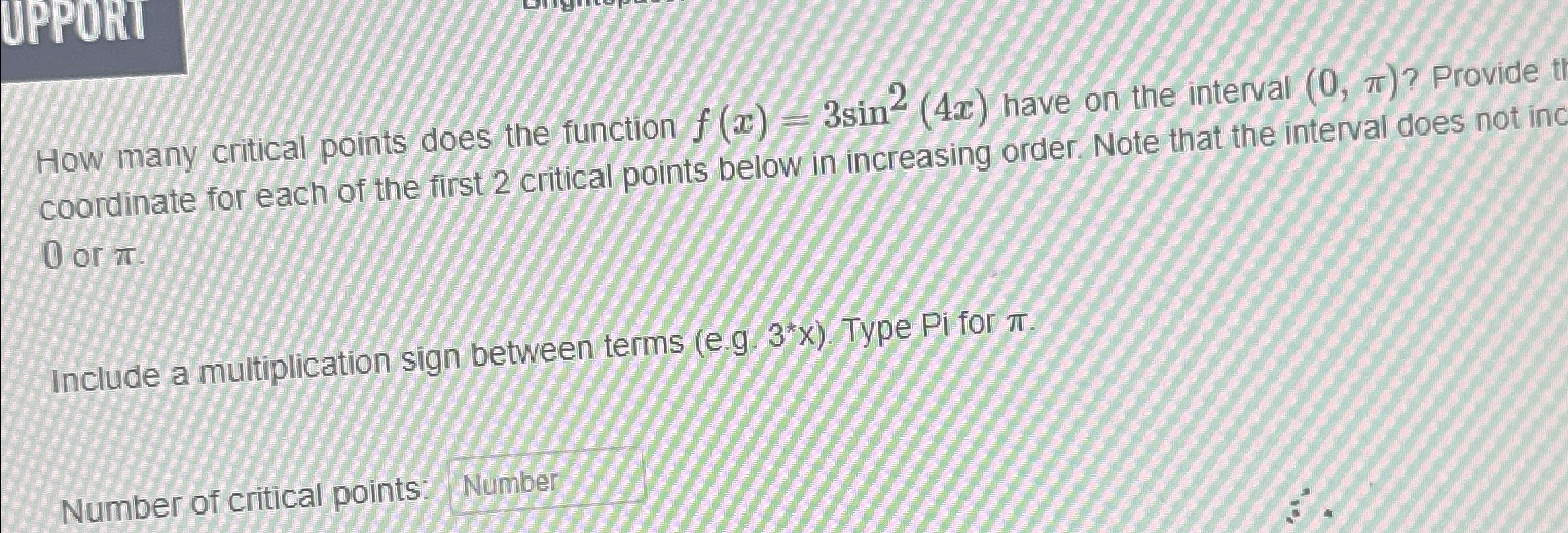 Solved How many critical points does the function | Chegg.com