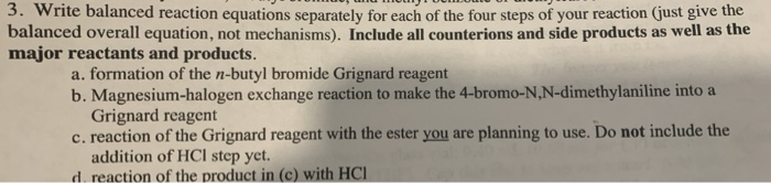 Solved 3. Write balanced reaction equations separately for | Chegg.com