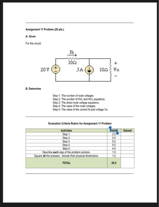 Solved Assignment 11 Problem (20 pts.) A. Given For the | Chegg.com