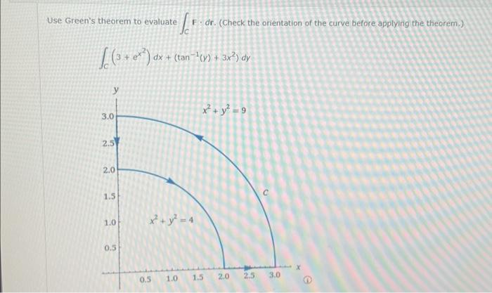 Solved Use Green's theorem to evaluate ∫CF⋅ dr. (Check the | Chegg.com