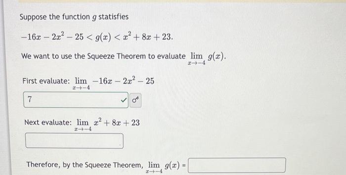 Solved Suppose the function g statisfies −16x−2x2−25 | Chegg.com