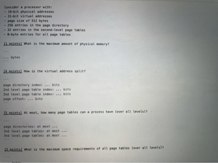 Solved Consider a processor with: - 19-bit physical | Chegg.com