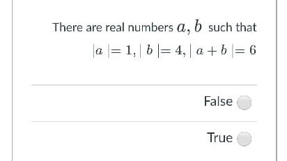Solved There are real numbers a, b such that a = 1, b = 4, a | Chegg.com
