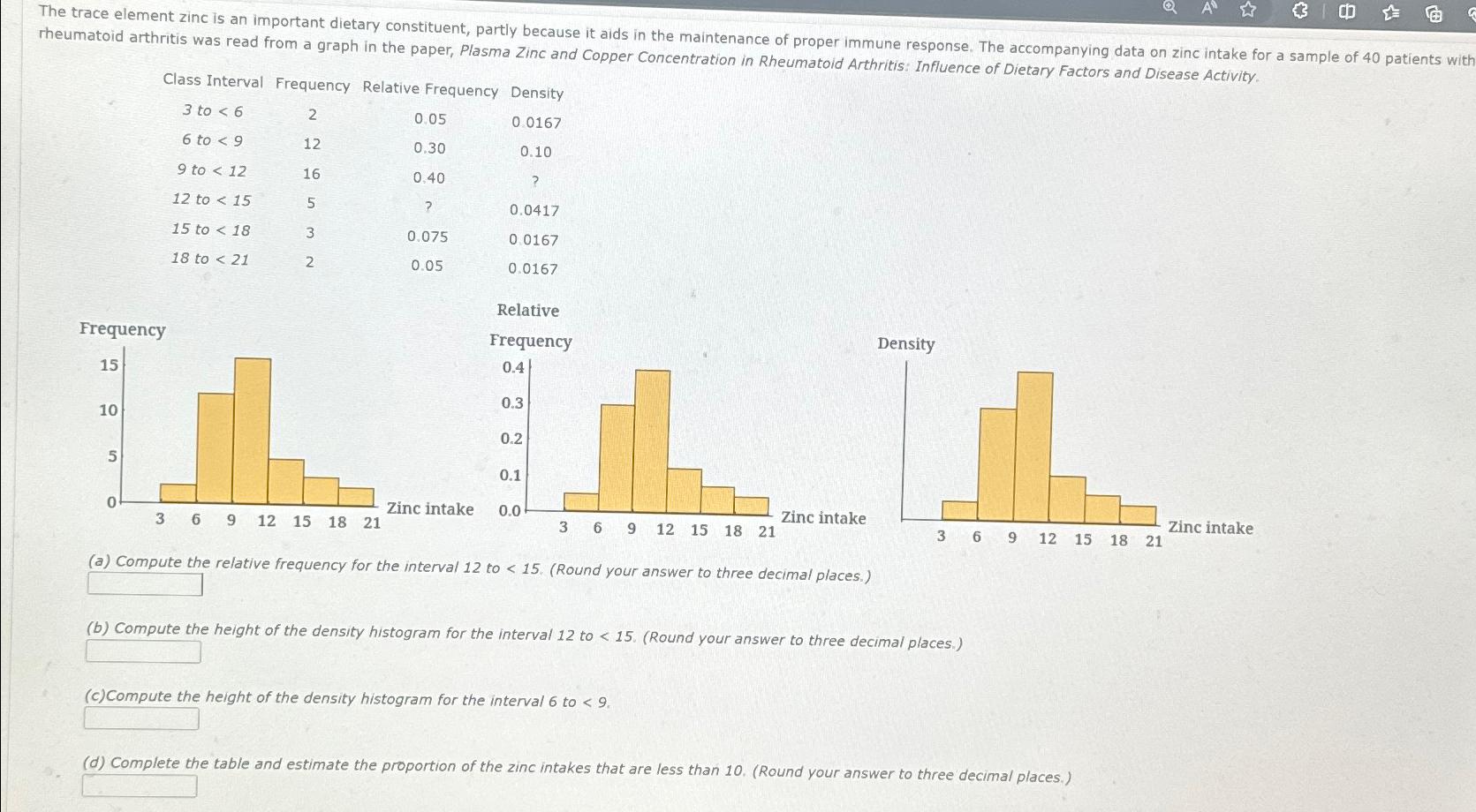 Solved \table[[Class Interval,Frequency,Relative | Chegg.com
