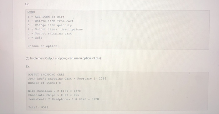 Solved 725 Lab Program Online Shopping Cart Part 2 Note Creating Multiple Scanner Objects 