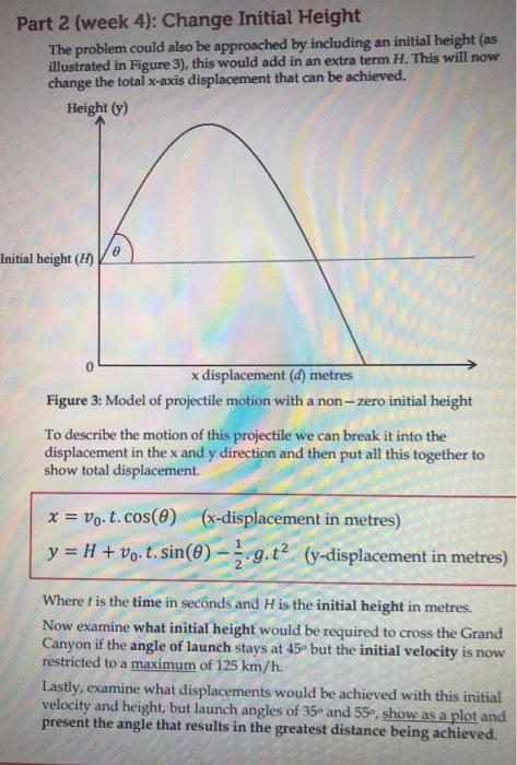 Solved Part 2 (week 4): Change Initial Height The problem | Chegg.com