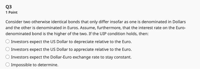 Solved 1 Point Using the UIP graph and assuming a flexible | Chegg.com