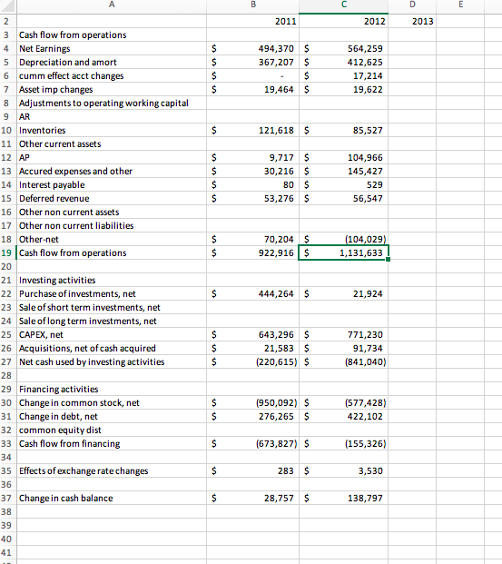 Solved need help filling in d4 - ﻿d37 ﻿with the formulas | Chegg.com
