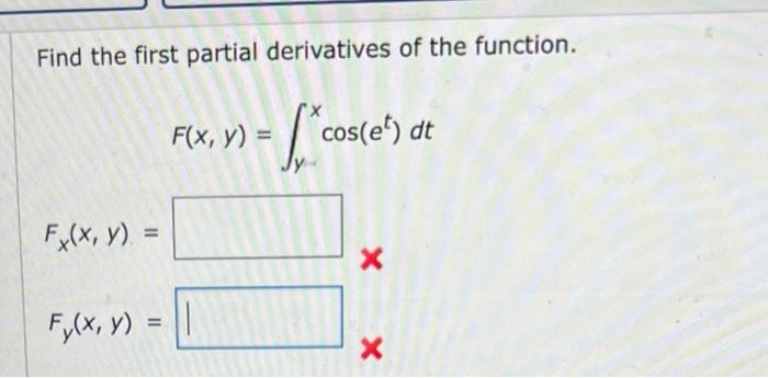 Solved Find the first partial derivatives of the function. | Chegg.com