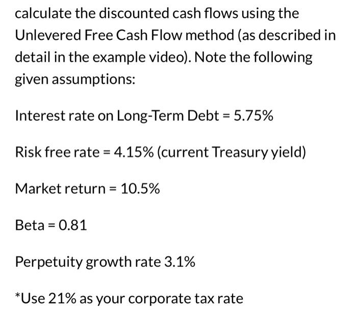 calculate the discounted cash flows using the | Chegg.com