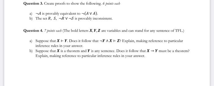 Question 3. Create proofs to show the following. 6 | Chegg.com